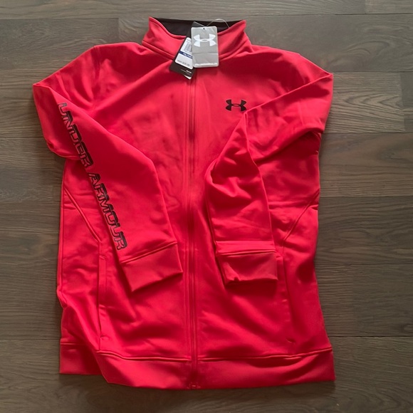 Under Armour | Jackets & Coats | Nwt Red And Black Under Armour Zip Up ...